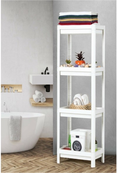 Cosargroup Banyo Rafı Mutfak Rafı Balkon Rafı Organizer Raf Dolap Beyaz