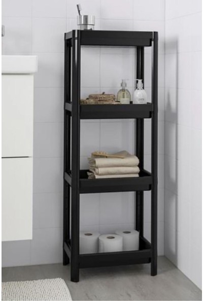 Cosargroup Banyo Rafı Mutfak Rafı Balkon Rafı Organizer Raf Dolap Siyah