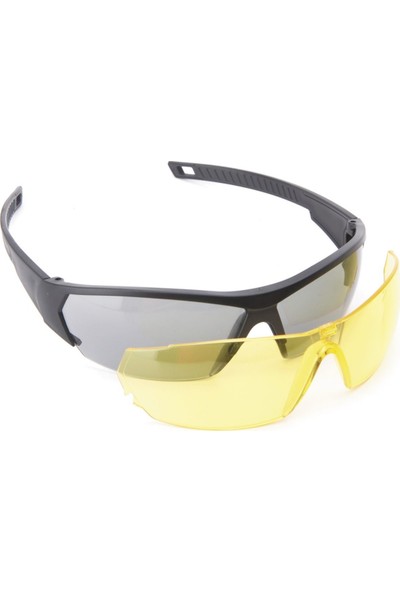 Yds Sport Zen Balistik Gözlük - Çift Lens -Siyah-Sarı