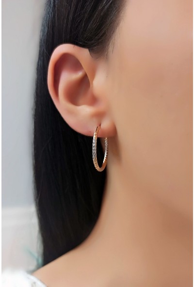 ÇLK Accessories Iki Renk Burgu Halka Küpe TRKÜPE3841 B33003 ÇLK Accessories Iki Renk Burgu Halka Küpe TRKÜPE3841 B33003