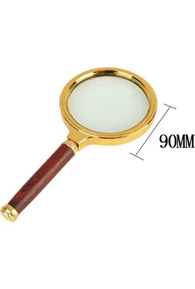 Profisher El Büyüteç Sökülebilir Vidalı Yapay Maun Ağacı Sap Hd Cam Lens 10 x 90 mm