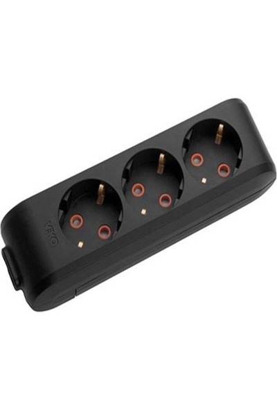 Viko Multi-Let 3 Lü Klemensli Siyah Priz Topraklı Ç,k 90133300
