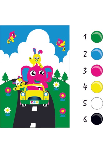 Okutan Hobi Montessori Tuval Boyama Sayılı Set 25X35 Araba Fil Okutan Hobi Montessori Tuval Boyama Sayılı Set 25X35 Araba Fil