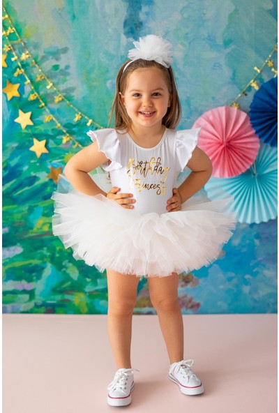 Pixy Love Beyaz Kız Çocuk Tulum Birthday Princess Pixy Love Beyaz Kız Çocuk Tulum Birthday Princess