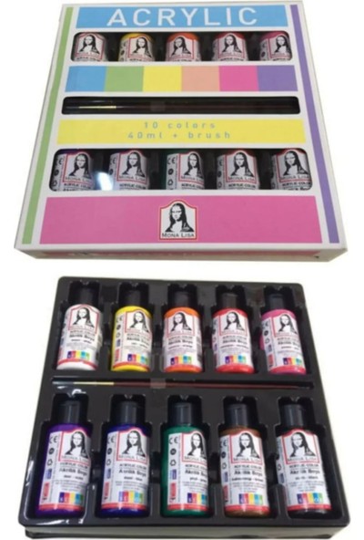 Südor Mona Lisa Akrilik Boya Seti 10 Renk x 40 ml + Fırça Südor Mona Lisa Akrilik Boya Seti 10 Renk x 40 ml + Fırça