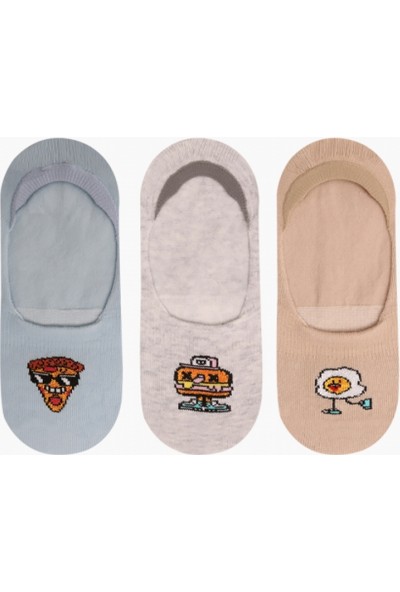 Bross 3'lü Yemek Desenli Babet Çocuk Çorabı