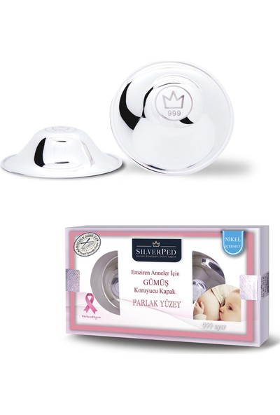 Silverped® 999 Ayar Gümüş Göğüs Ucu Koruyucu Kapakları Pembe Renk Kutu