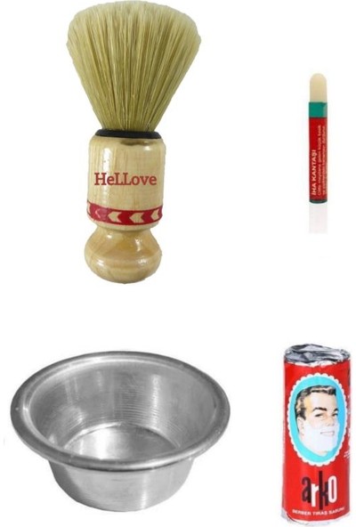 Hellove Sakal Traş Seti + Tıraş Fırçası + Tası + Traş Köpüğü Hellove Sakal Traş Seti + Tıraş Fırçası + Tası + Traş Köpüğü