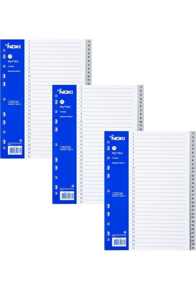Noki Seperatör Ayraç 1-31 Rakam 3 Adet 59231 Noki Seperatör Ayraç 1-31 Rakam 3 Adet 59231