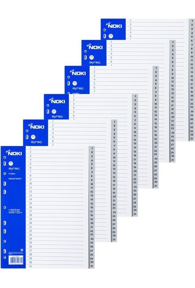 Noki Seperatör Ayraç 1-31 Rakam 6 Adet 59231 Noki Seperatör Ayraç 1-31 Rakam 6 Adet 59231