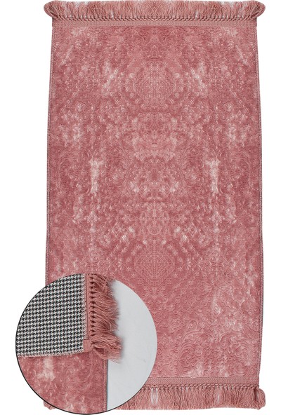 Nurteks Buket Saçaklı Paspas Dikdörtgen Pudra