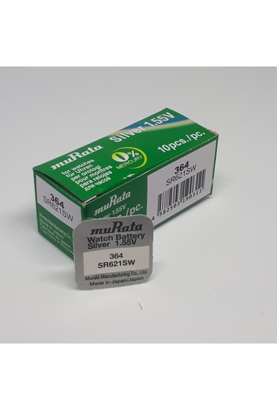 Murata Murata-Sony 364 SR621SW 1,55V Saat Pili Murata Murata-Sony 364 SR621SW 1,55V Saat Pili