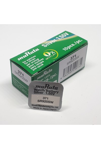 Murata Murata-Sony 371 SR920SW 1,55V Saat Pili Murata Murata-Sony 371 SR920SW 1,55V Saat Pili