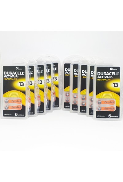 Duracell 13 Numara Işitme Cihaz Pili Kulaklık Pili 6'lı Blister