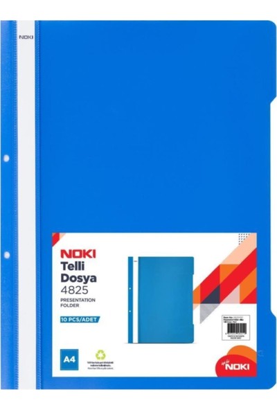Noki A4 Telli Dosya 50'li 5 Paket Mavi Noki A4 Telli Dosya 50'li 5 Paket Mavi