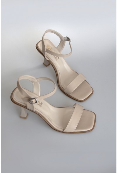 Limar Nude Kadın Topuklu Tek Bant Sandalet