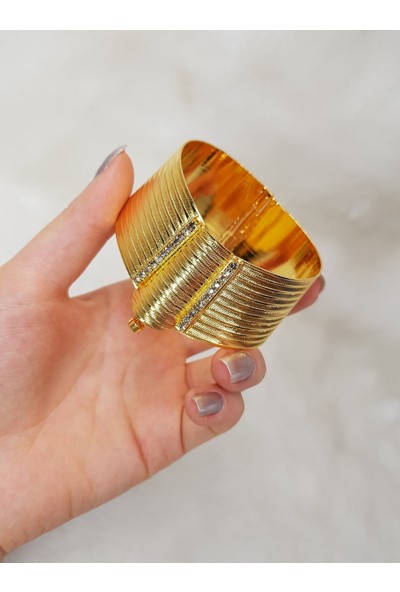 Hepbak Taşlı Trabzon Hasır Kelepçe 22 Ayar Altın Kaplama Hepbak Taşlı Trabzon Hasır Kelepçe 22 Ayar Altın Kaplama