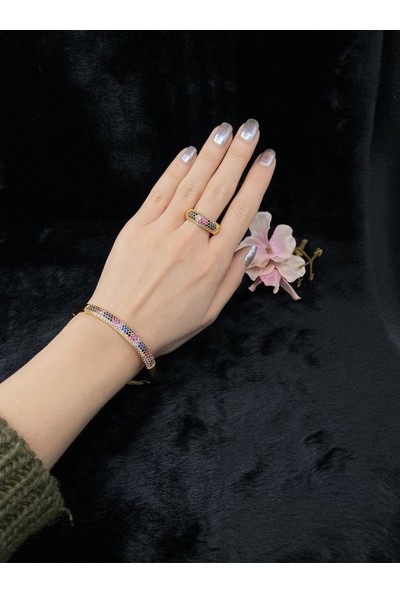 Hepbak Zirkon Renkli Taşlı Kelepçe 22 Ayar Altın Kaplama Hepbak Zirkon Renkli Taşlı Kelepçe 22 Ayar Altın Kaplama