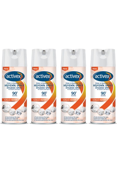 Activex Hijyenik Kumaş ve Yüzey Spreyi 4X200ML Activex Hijyenik Kumaş ve Yüzey Spreyi 4X200ML