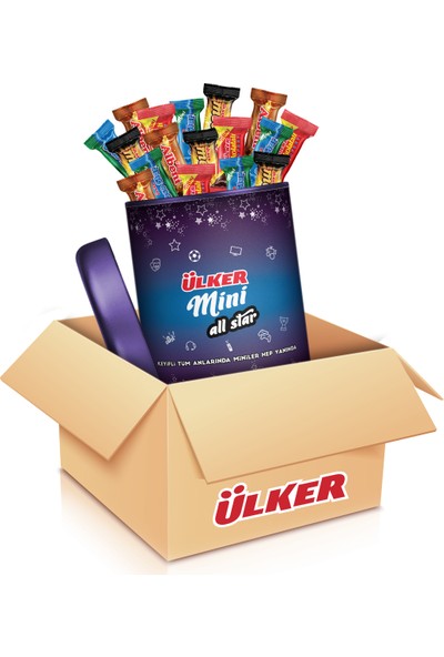 Ülker All Star Mini Çikolata Paketi 91 gr x 7'li Teneke Kutu Ülker All Star Mini Çikolata Paketi 91 gr x 7'li Teneke Kutu