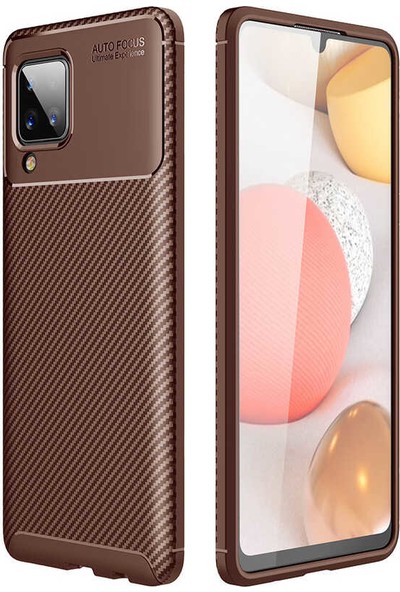 Case 4U Samsung Galaxy A12 Kılıf Negro Silikon Kahverengi