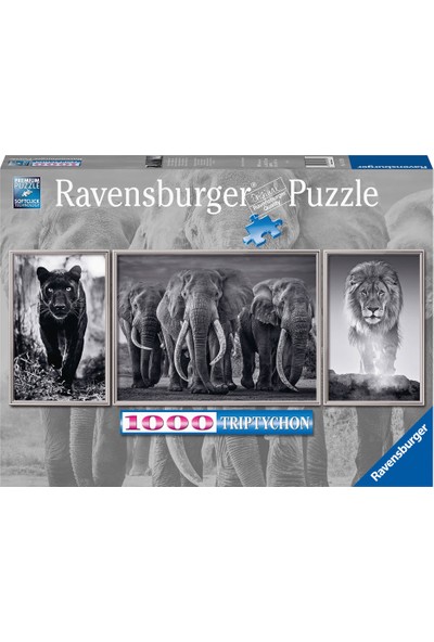 Ravensburger 1000 Parça Puzzle Panter Fil Aslan RPB167296 Ravensburger 1000 Parça Puzzle Panter Fil Aslan RPB167296