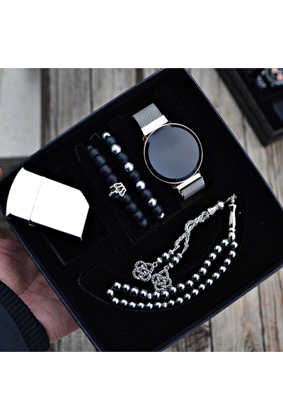 Dijital Erkek Kol Saati Çakmak Tesbih Bileklik Seti Dijital Erkek Kol Saati Çakmak Tesbih Bileklik Seti