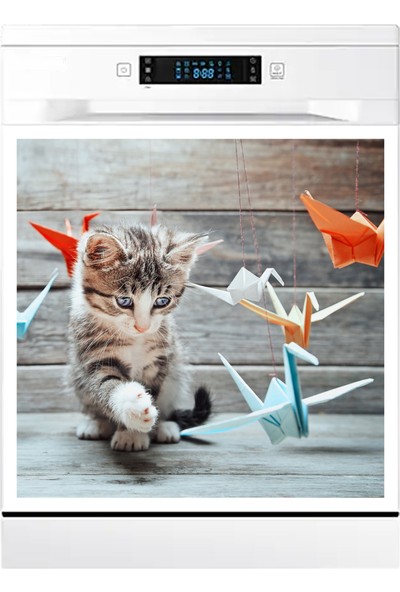 Ender Oyuncu Minik Kedi Bulaşık Makinesi Sticker