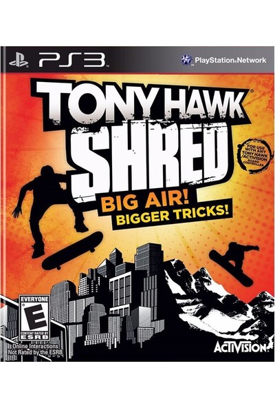 Tony Hawk Shred Big Air Bigger Tricks Ikinci El Ps3 Oyun