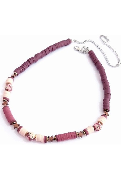 Funny Takı Hematit Yıldızlı Fimo Boncuklu Kolye