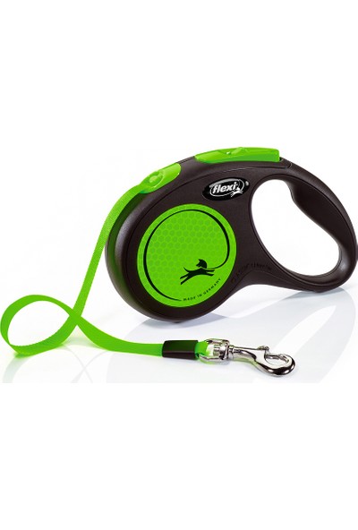 Flexi New Neon Yeşil Parlak Şeritli Otomatik Gezdirme Tasması 5m Small Flexi New Neon Yeşil Parlak Şeritli Otomatik Gezdirme Tasması 5m Small
