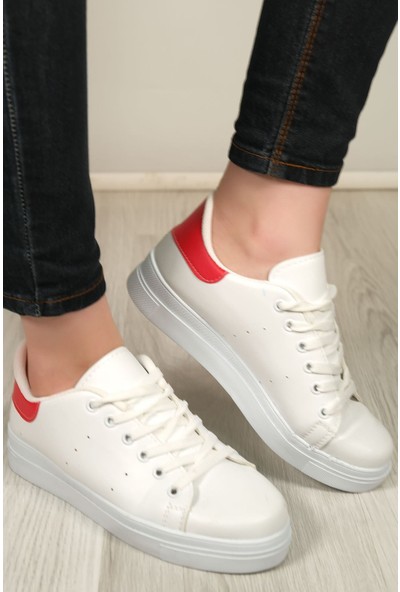 Modaymış Kalın Tbn Günlük Ayakkabı Beyazkırmızı - 8585.264.