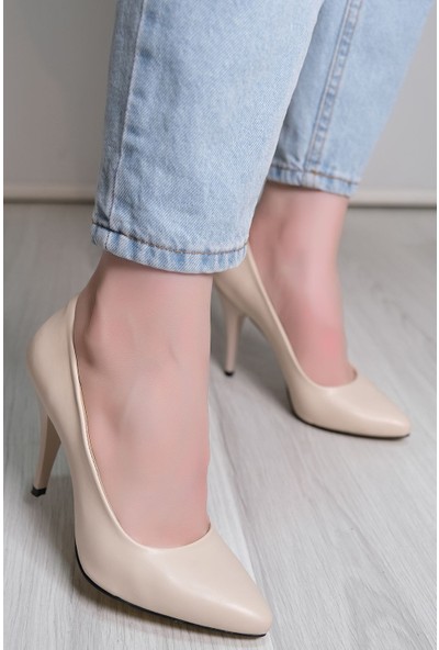 Modaymış 9cm Topuklu Ayakkabı Ten - 5177.264.