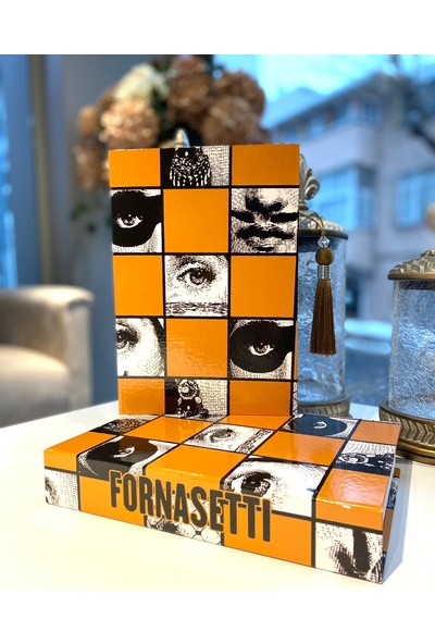 Mirsa Global Dekoratif Kitap Kutu Fornasetti Damalı Mirsa Global Dekoratif Kitap Kutu Fornasetti Damalı