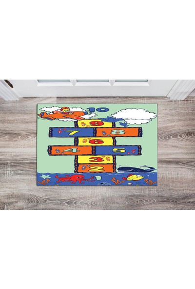 Kiparis Su Altı Seksek Çocuk Odası Kapı Paspası