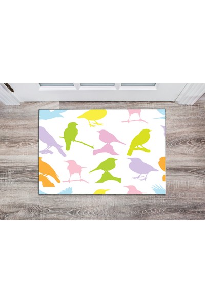 Kiparis Renkli Kuşlar 2, Çocuk Odası Kapı Paspası