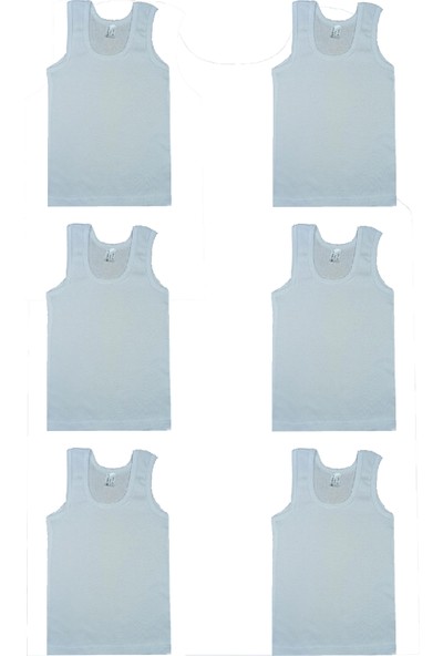 Bluence Erkek Çocuk Beyaz Ribana Pamuklu 6 Lı Atlet Bluence Erkek Çocuk Beyaz Ribana Pamuklu 6 Lı Atlet