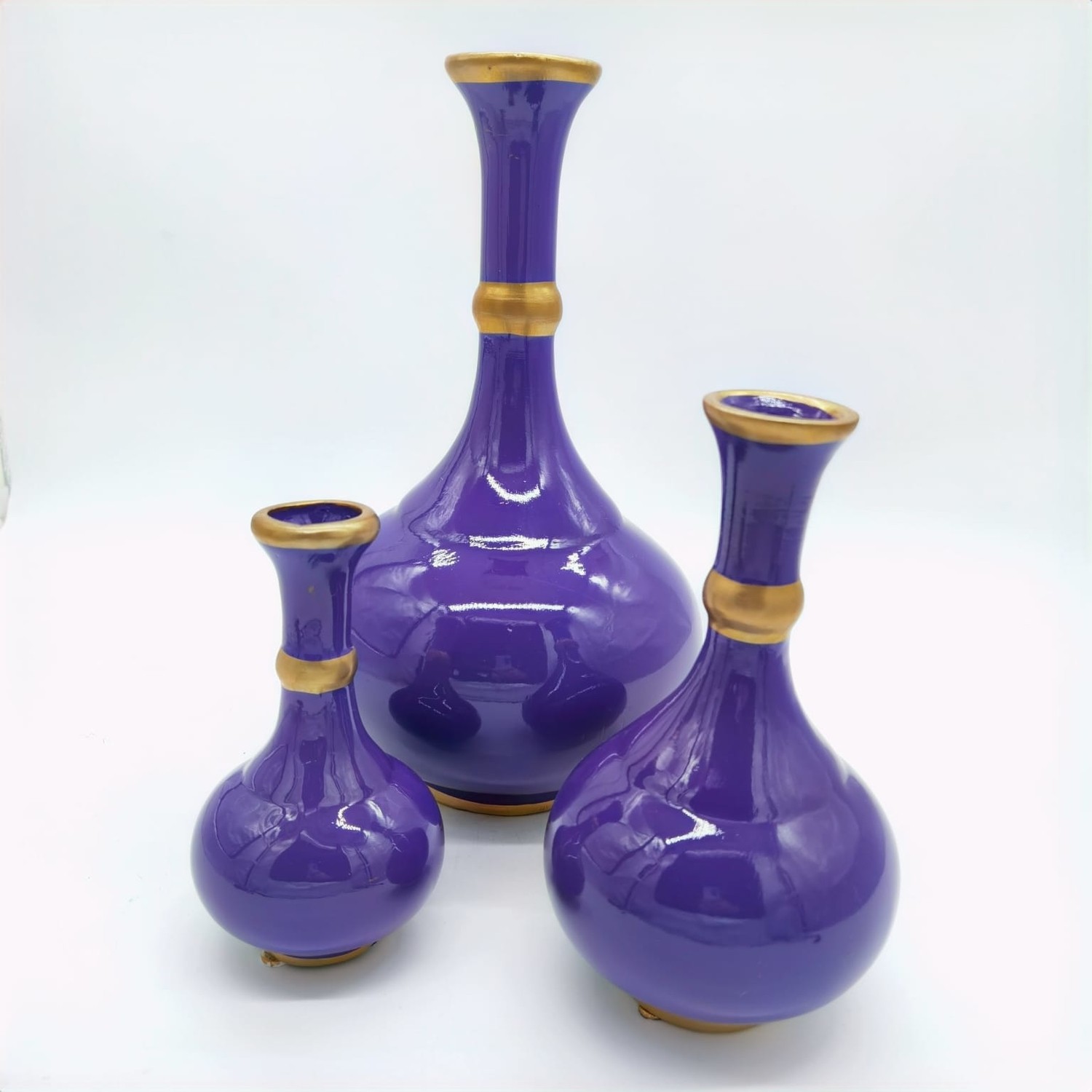 Creart Home 3'lü Mor Dekoratif Vazo 32 x 21 x 18 cm Fiyatı