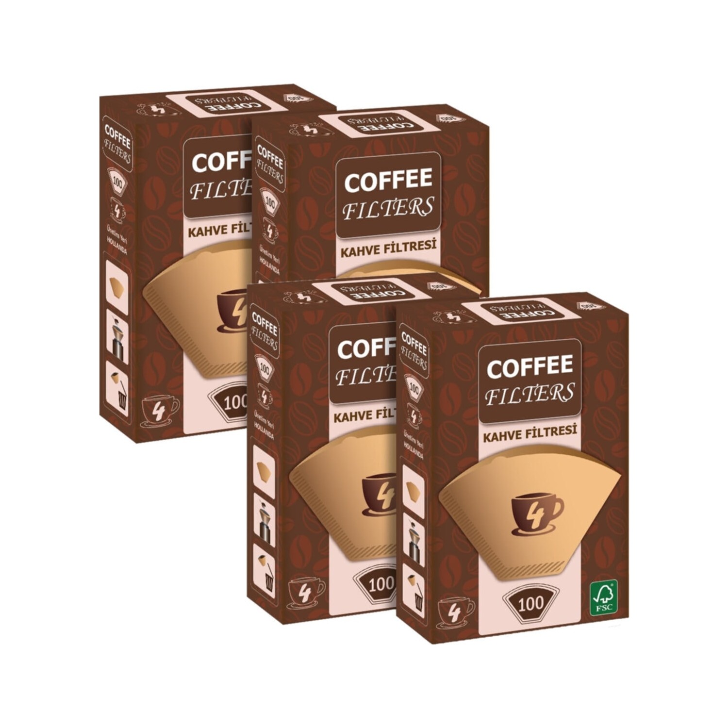 Coffee Filters No:4 4 Numara Filtre Kahve Kağıdı Brown Fiyatı