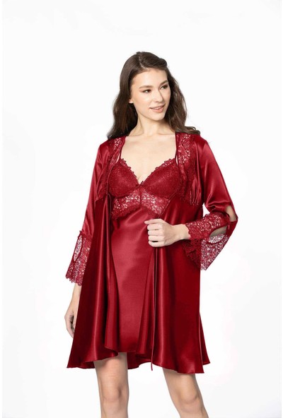 Pierre Cardin 6'lı 6625 Bordo Kısa Gecelik Sabahlık Takımı Pierre Cardin 6'lı 6625 Bordo Kısa Gecelik Sabahlık Takımı