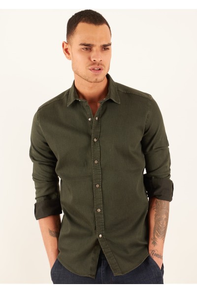 Tricko 2121 Gömlek, Sade, Likralı, Kot Kumaş Tricko 2121 Gömlek, Sade, Likralı, Kot Kumaş