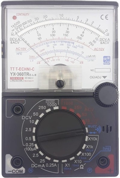 TT T-ECHNI-C Multimetre Analog - Ölçü Aleti Tt Technic YX-360E-L-B TT T-ECHNI-C Multimetre Analog - Ölçü Aleti Tt Technic YX-360E-L-B
