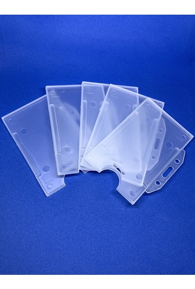 Stormistoretr Yaka Kartı Kılıfı 5 Li Kart Koruyucu Şeffaf Yaka Kartlığı Yatay