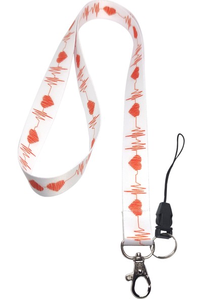 Stormistoretr Ekg Kalp Desenli Boyun Ipi ve Telefon Askısı