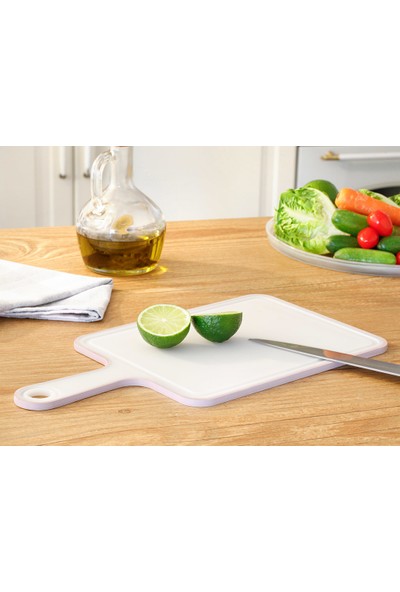 English Home Basic Plastik Saplı Kesme Tahtası 40 cm Pudra English Home Basic Plastik Saplı Kesme Tahtası 40 cm Pudra