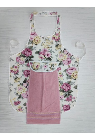 Mot Dekor Sökülebilir Havlulu Mutfak Önlüğü Su Geçirmez Duck Kumaş