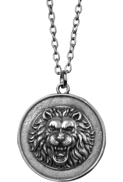 Bu Farklı Aslan Madalyon Gümüş Kaplama 60 cm Zincir Erkek Kadın Kolye Bu Farklı Aslan Madalyon Gümüş Kaplama 60 cm Zincir Erkek Kadın Kolye