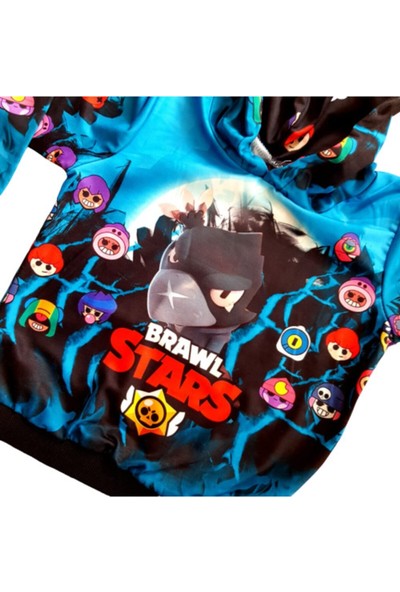 Brawl Stars Erkek Çocuk Turkuaz Sweatshirt