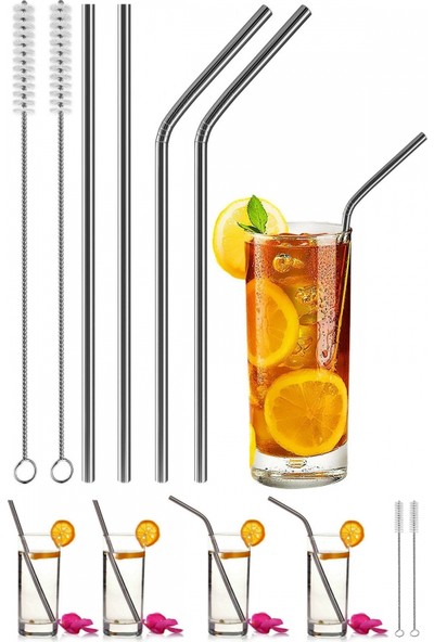 Tilbe Home 6’lı Metal Pipet Seti Paslanmaz Çelik Pipet Çubuk Pipet Temizleme Fırçası Tilbe Home 6’lı Metal Pipet Seti Paslanmaz Çelik Pipet Çubuk Pipet Temizleme Fırçası