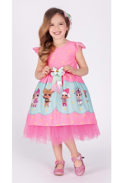 MNK Kız Çocuk Pembe Tütülü Lol Elbise